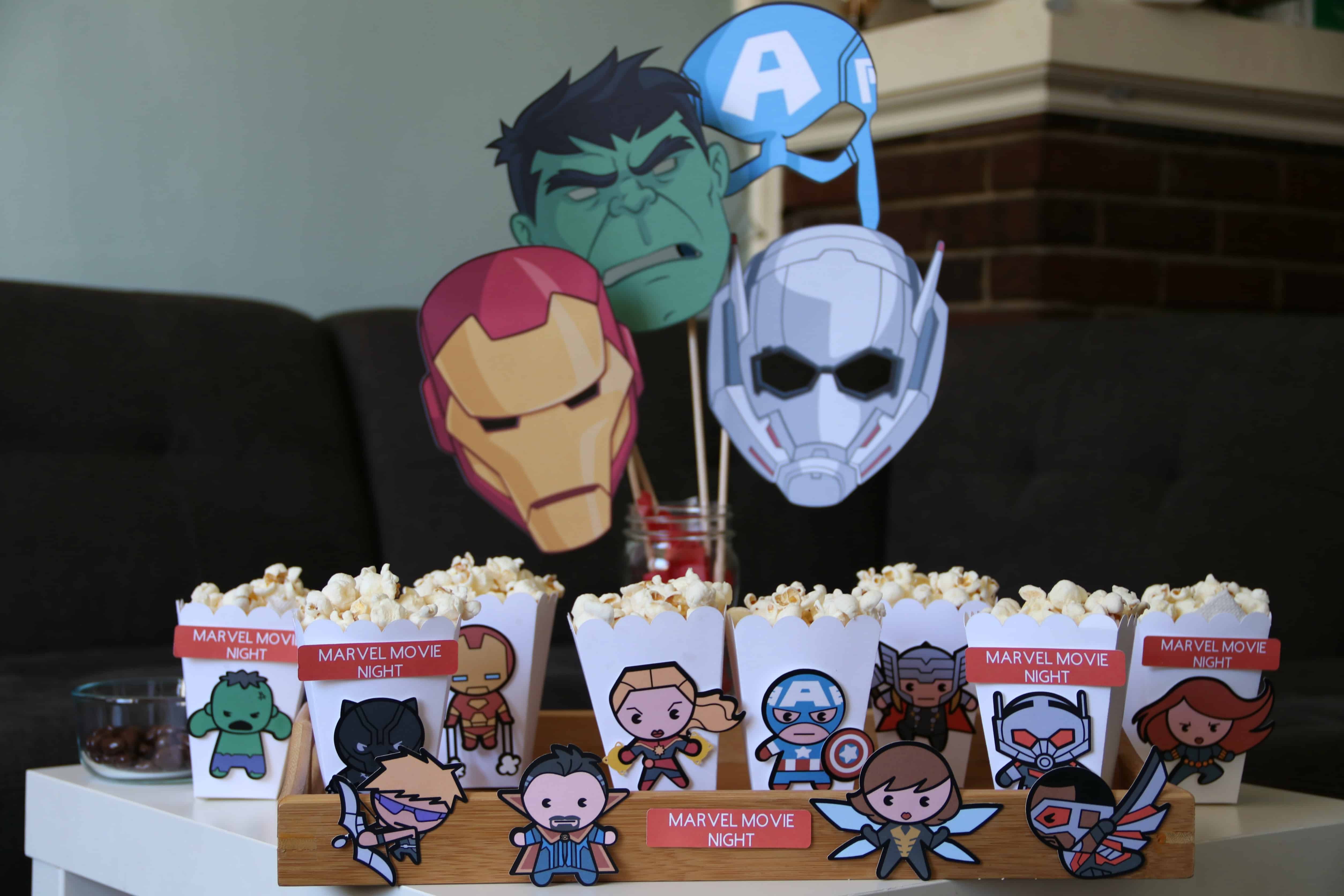 Marvel Movie Night Popcorn Boxes - Suburban Wife, City Life