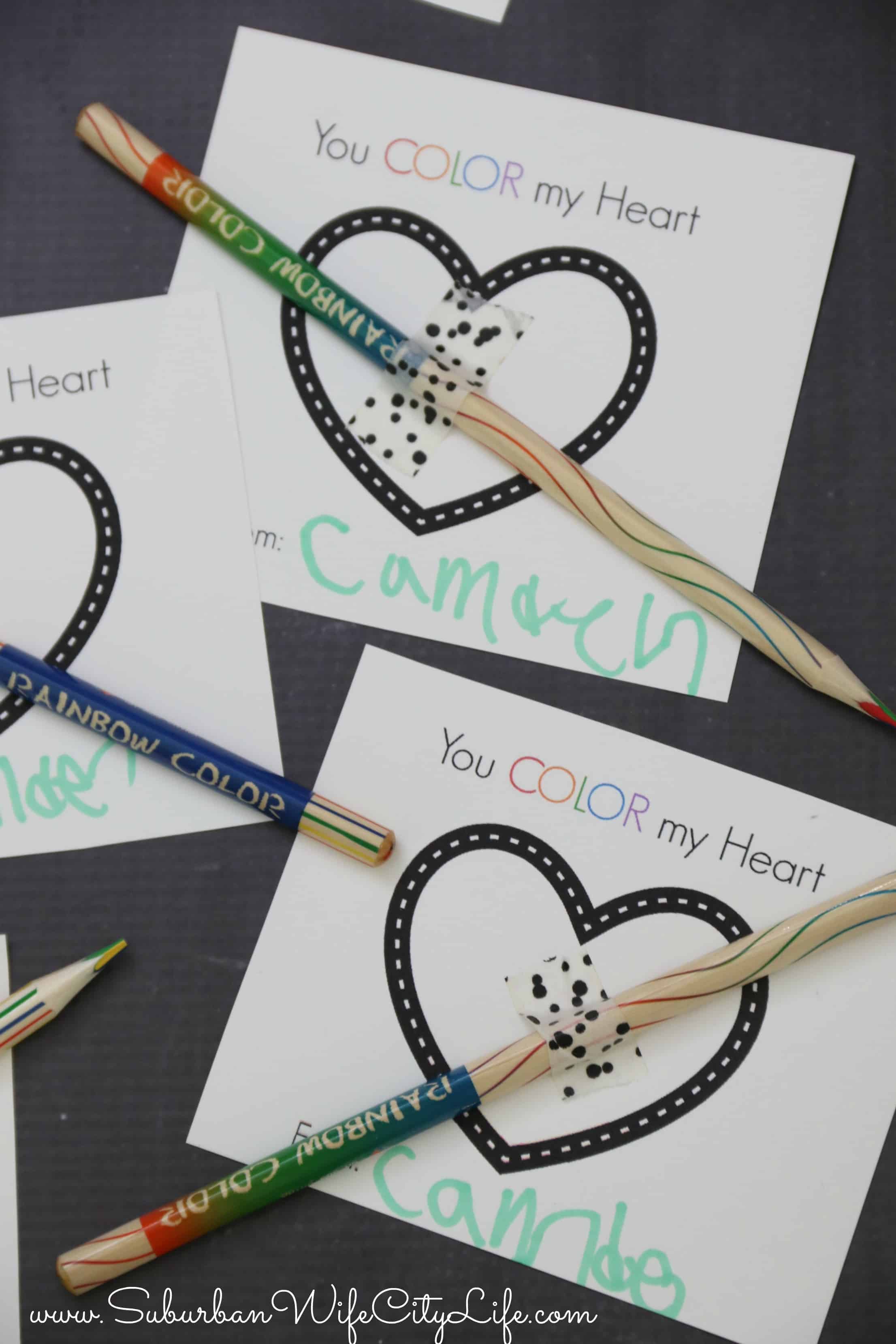 Free Printable Valentine - You Color my heart - Suburban Wife, City Life