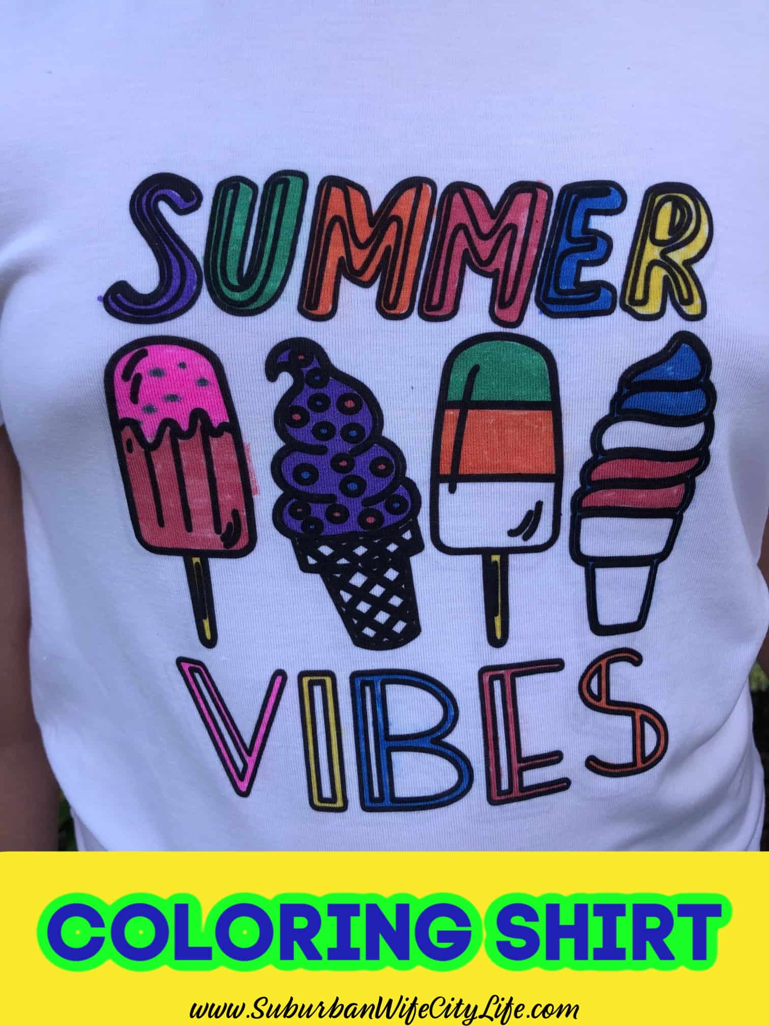 DIY Coloring Shirt - Suburban Wife, City Life