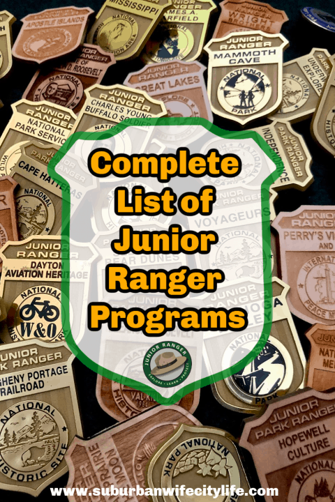 Complete List of Junior Ranger Programs - Suburban Wife, City Life